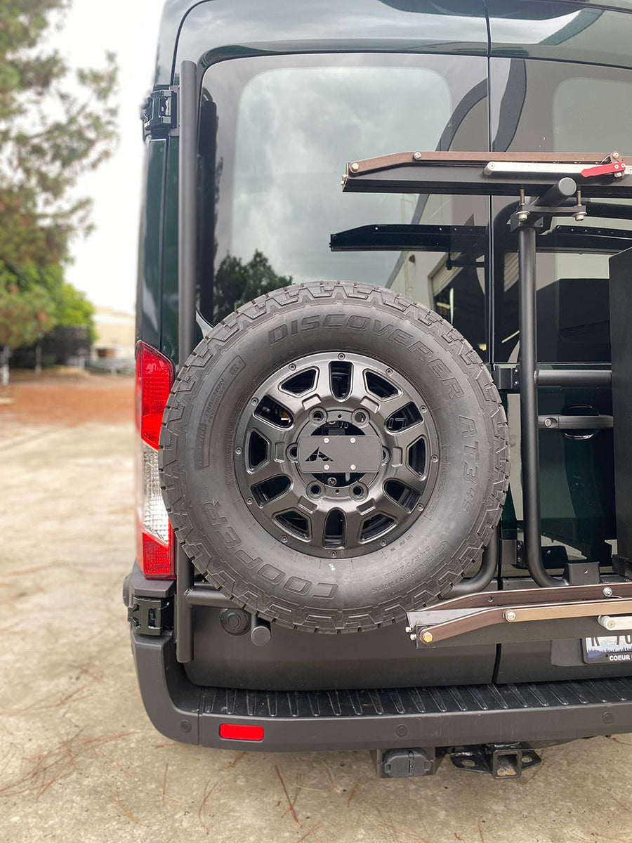 Aluminess Ford Transit Rear Door Tire/Box Carrier (2015+) – Campervan HQ
