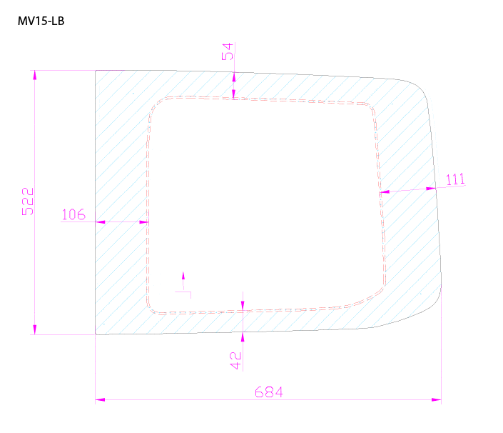 AM Auto Mercedes Metris 2015+ Driver Side Rear Door Window (MV15-LB P ...