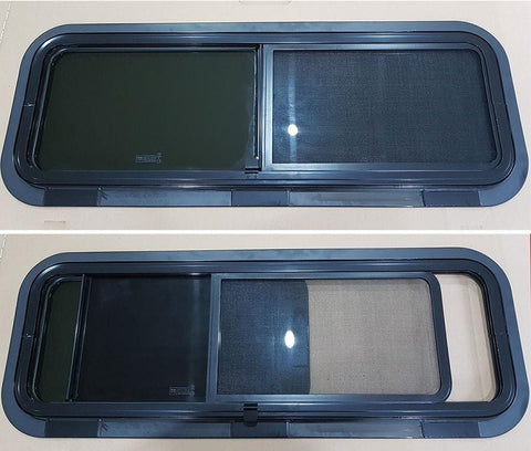 AM Auto Universal-Fit Passenger Side Half-Slider Screened Window 15"H ...