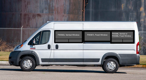 CRL Ram ProMaster 159"EXT Driver's Side Rear Quarter Panel Fixed Windo ...
