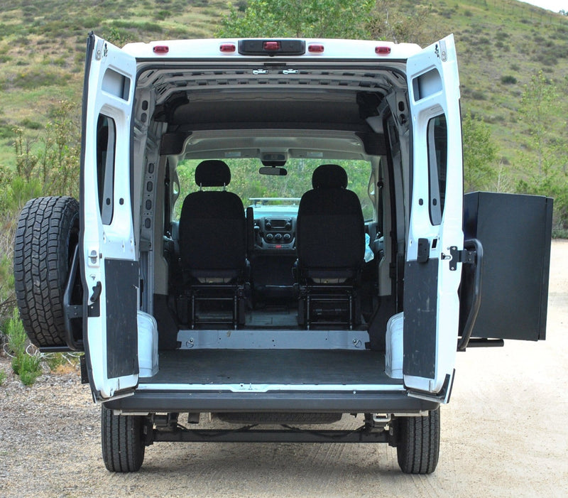 Aluminess Ram ProMaster Driver Side Tire/Box Carrier – Campervan HQ